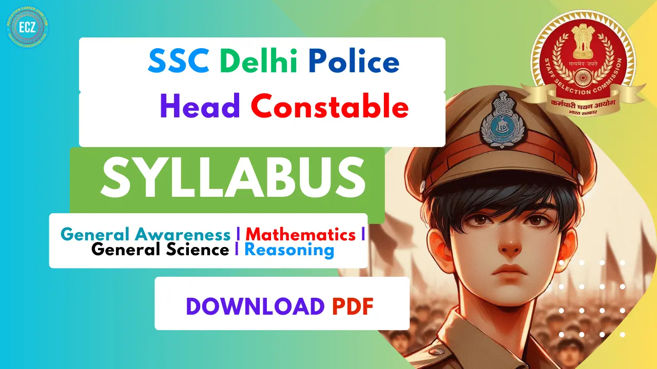 Ssc Delhi Police head constable syllabus in hindi 2024 pdf Download